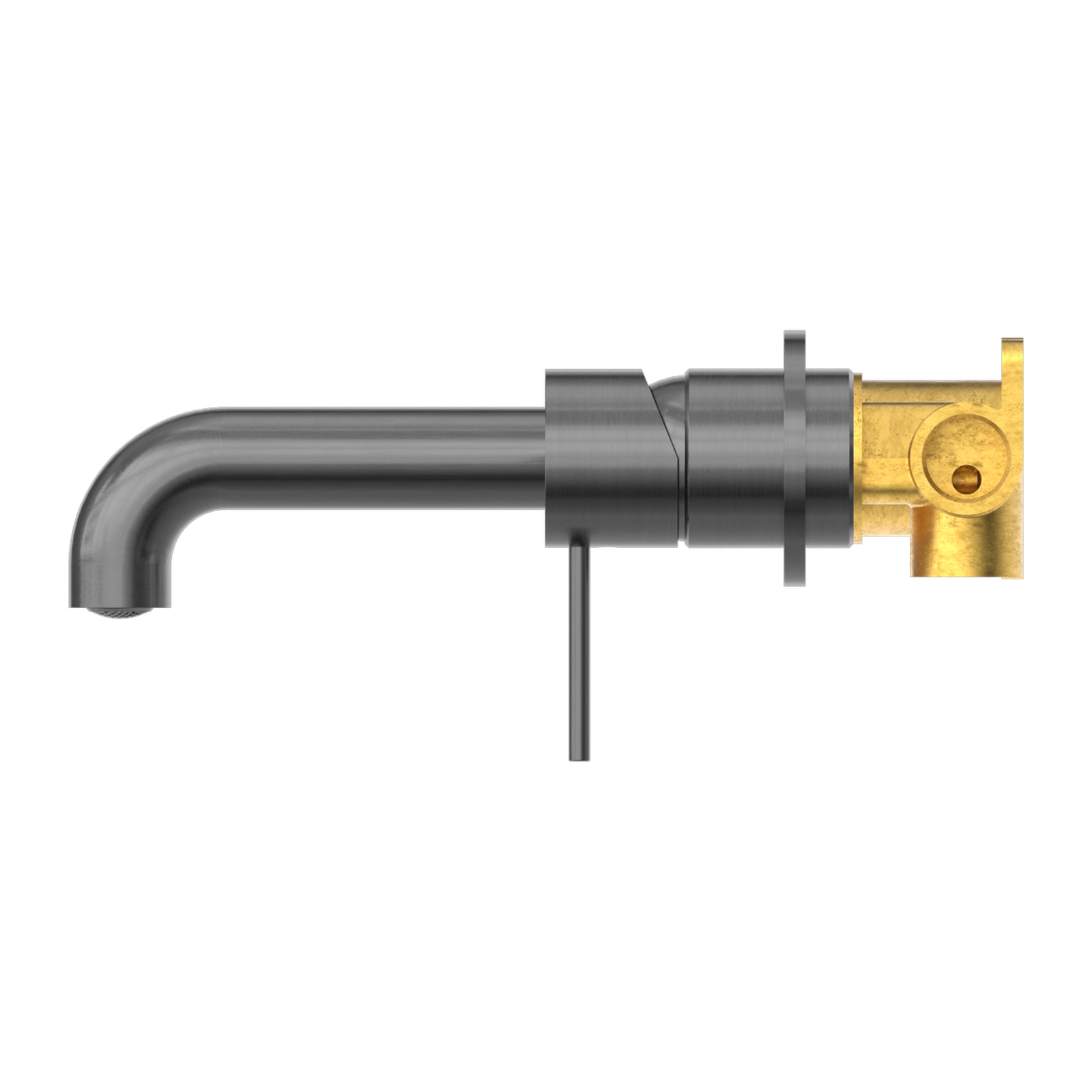 Mecca Wall Basin Mixer & Spout with separate back plate 185mm Gun Metal ...