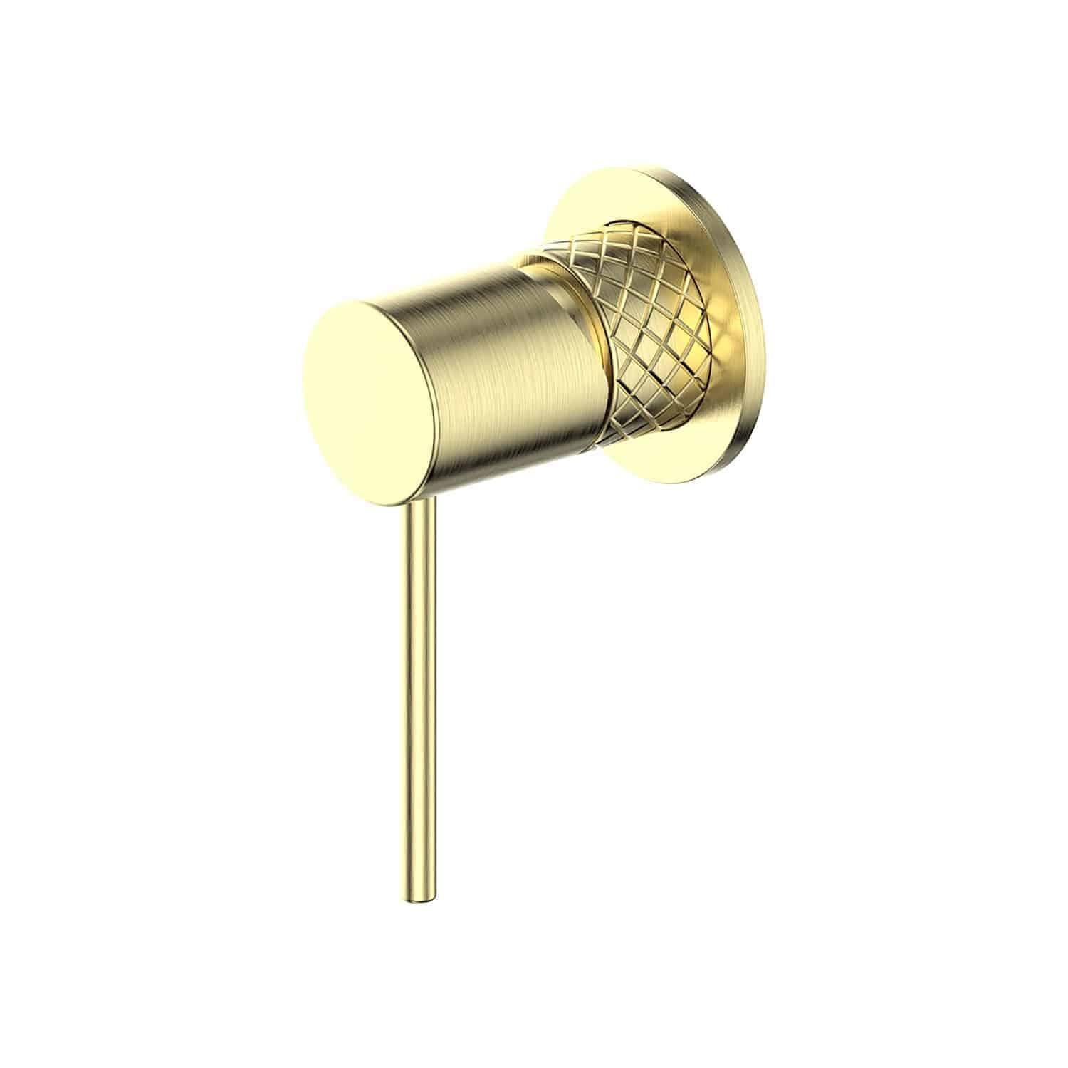 Greens Textura Shower Mixer Pin Lever Brushed Brass