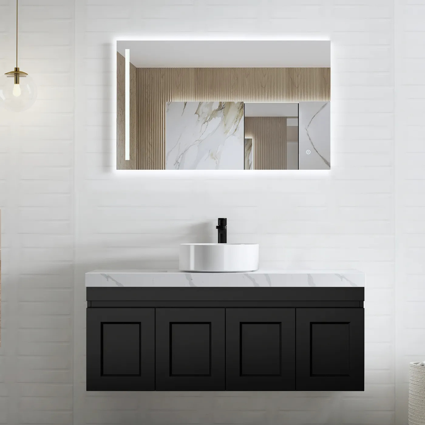 Otti Hampton Mark II 1200mm Vanity With 12TH Ultra Delux Cloudy Carrara ...