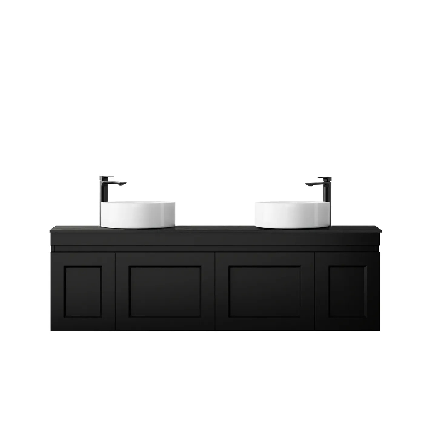 Otti Hampton 1500mm Satin Black Vanity With 10TH Rock Plate Empire ...