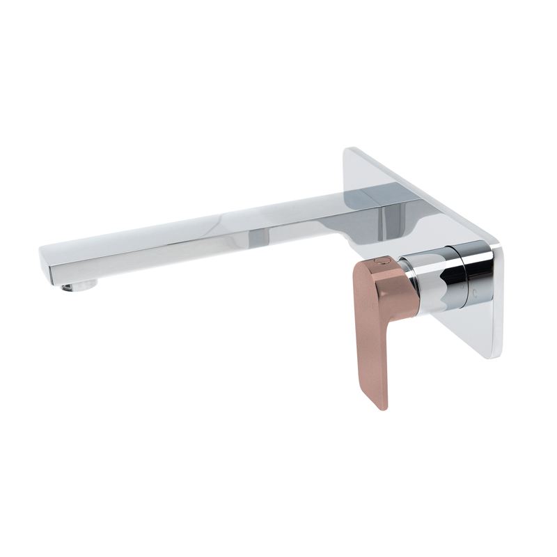 Linkware GABE LT706CP-RG Leva Wall Outlet Mixer Chrome and Rose Gold Linkware GABE LT706CP-RG Leva Wall Outlet Mixer Chrome and Rose Gold