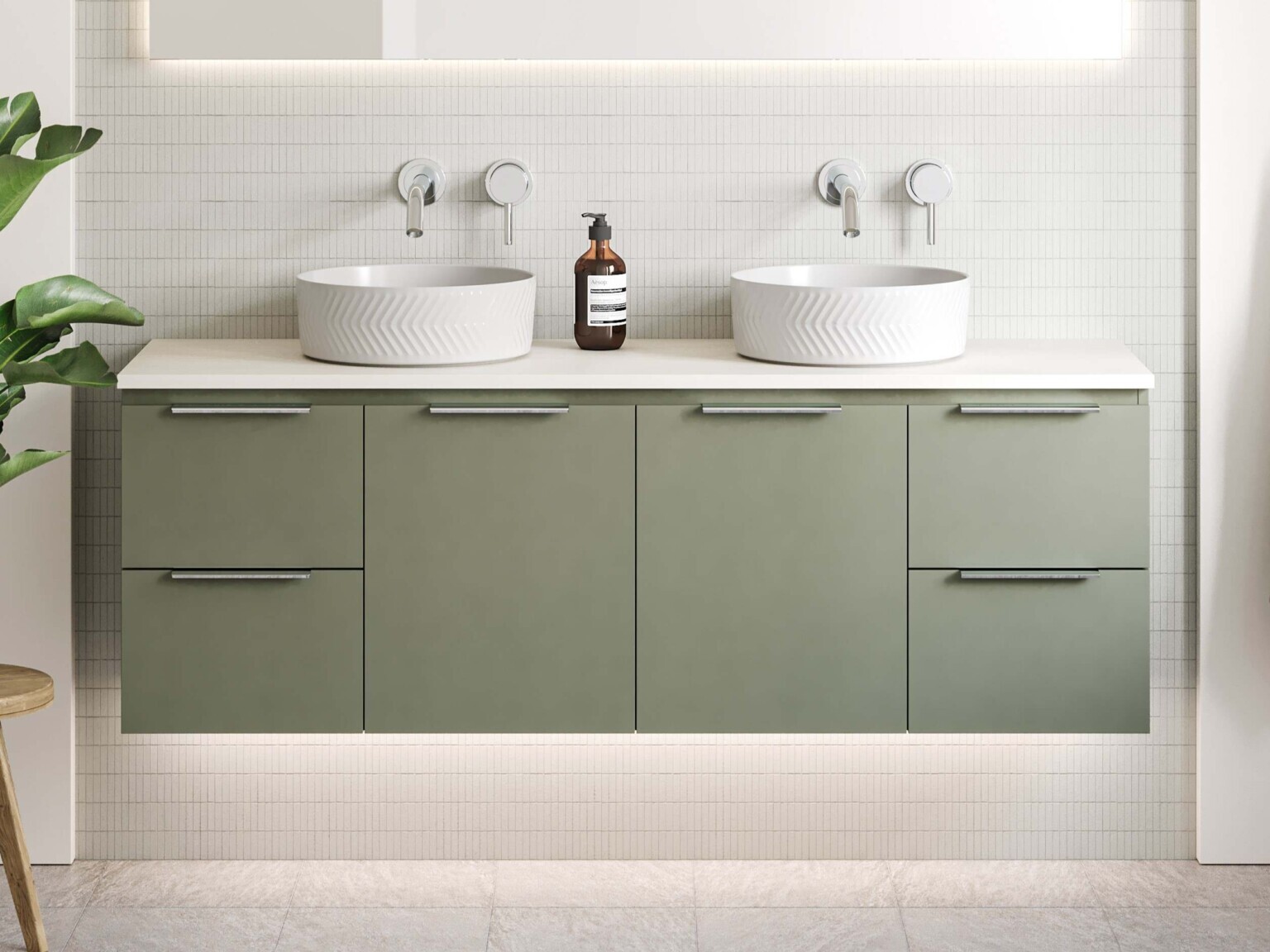 Timberline Nevada 1500mm Centre Bowl Wall Hung Vanity with Alpha ...