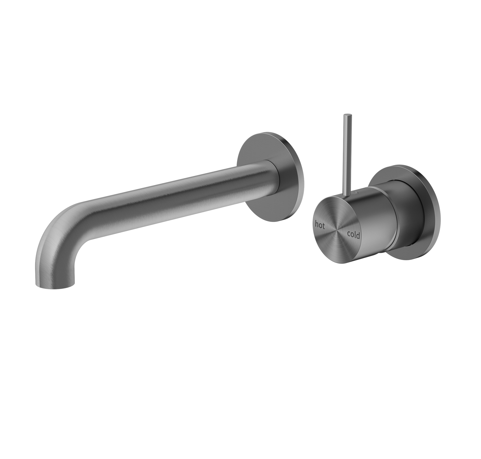 Mecca Wall Basin Mixer Up & Spout with separate back plate 185mm Gun ...